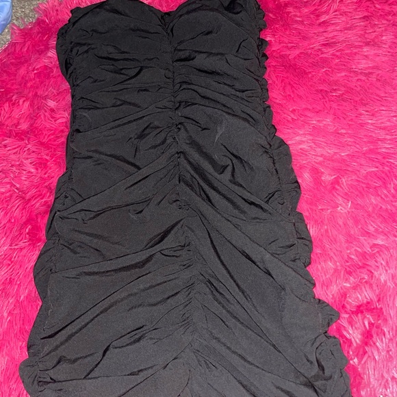 Nikibiki | Dresses | Nikibiki Black Ruched Bodycon Dress Sweetheart ...